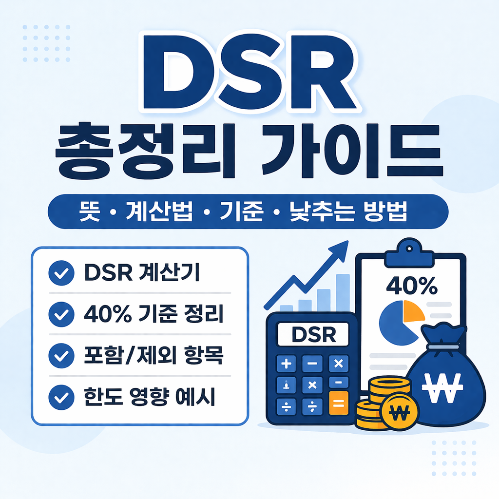 DSR 계산 방법 쉽게 정리｜차주별 DSR 40% 뜻까지 - 파이낸스가이드